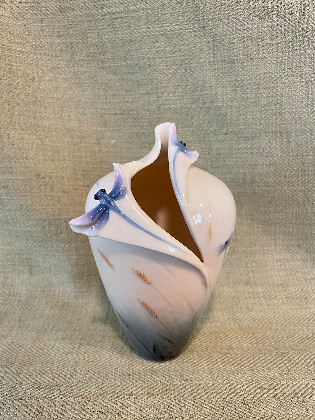 Dragonfly Vase Signed Franz - Etsy