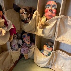 Antique 1920-30’s Italian Travelling Puppet Show Suitcase With Puppets ...