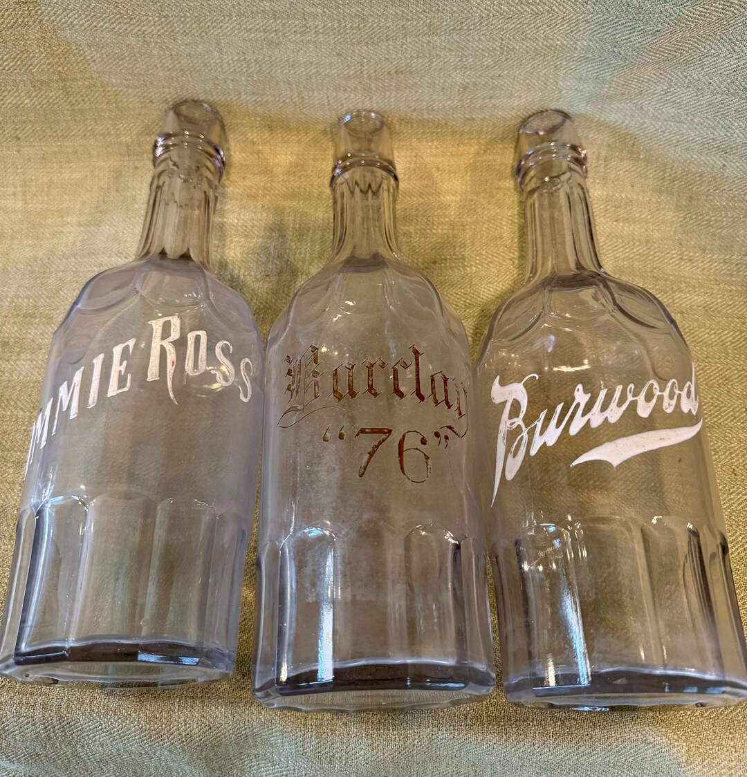 3 Pre Prohibition Bar Back Whiskey Bottles - Etsy