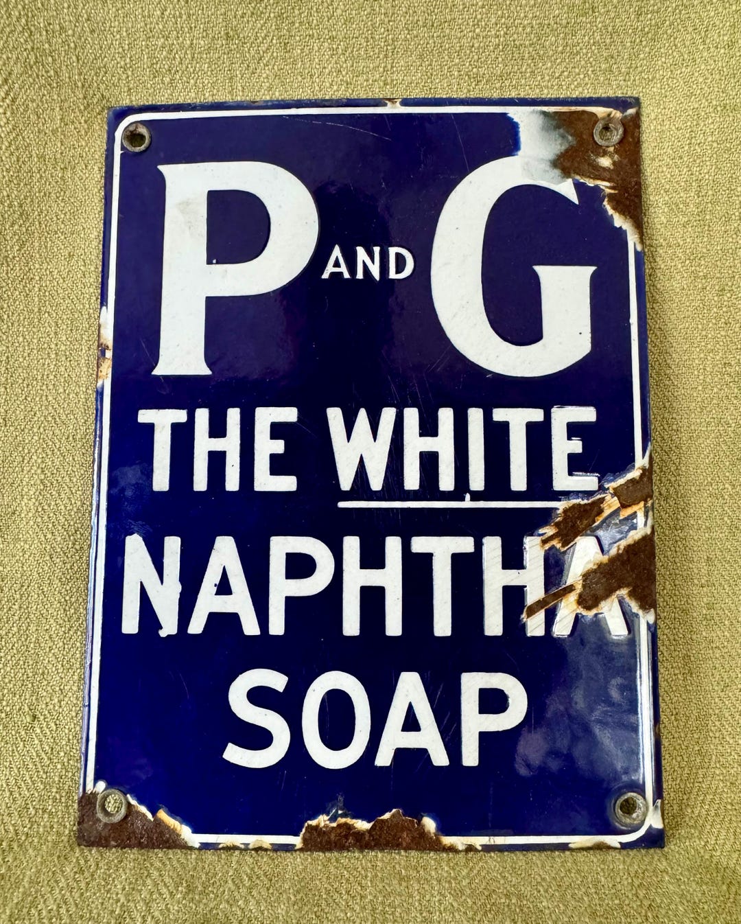 Original P and G Naptha Soap Porcelain Enamel Advertising Sign ...