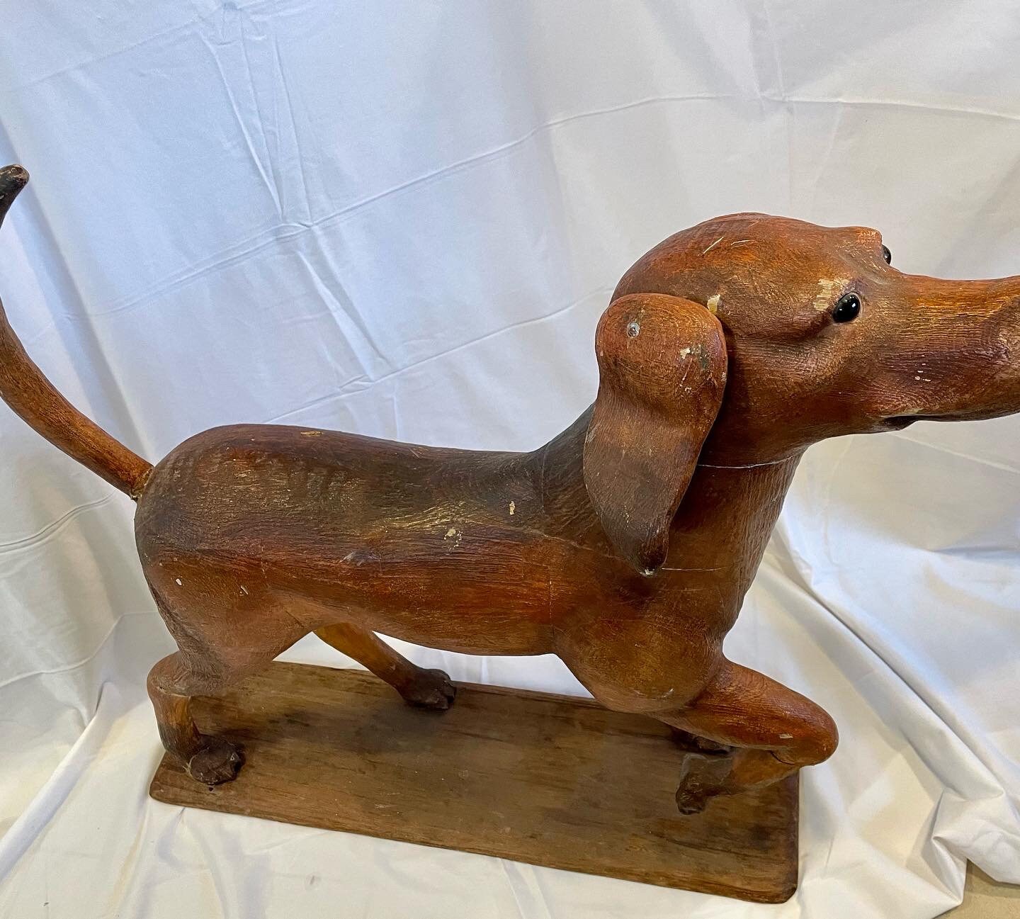 Original Carved Wood Folk Art Lifesize Dog by J.bailey | Etsy