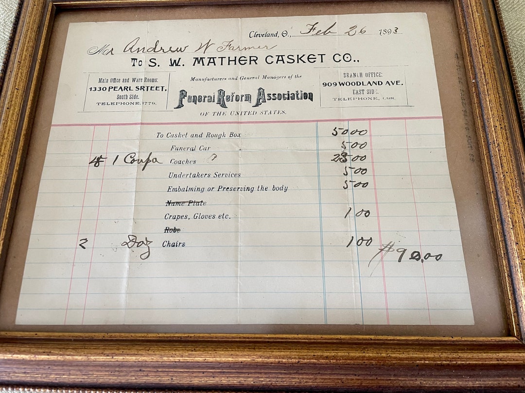 19th Century Funeral Invoice - Etsy