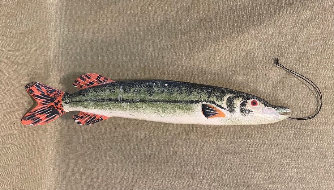 Folk Art Painted Wood Fish, Pike Decoy - Etsy