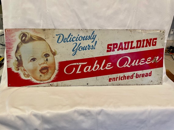 Original Table Queen Bread Tin Advertising Sign With Creepy | Etsy
