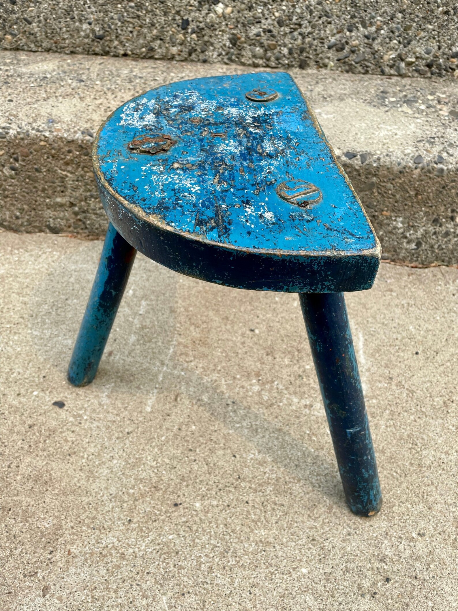 The Blue Stool 19th Century Danish Blue 3 Leg Farm Stool - Etsy