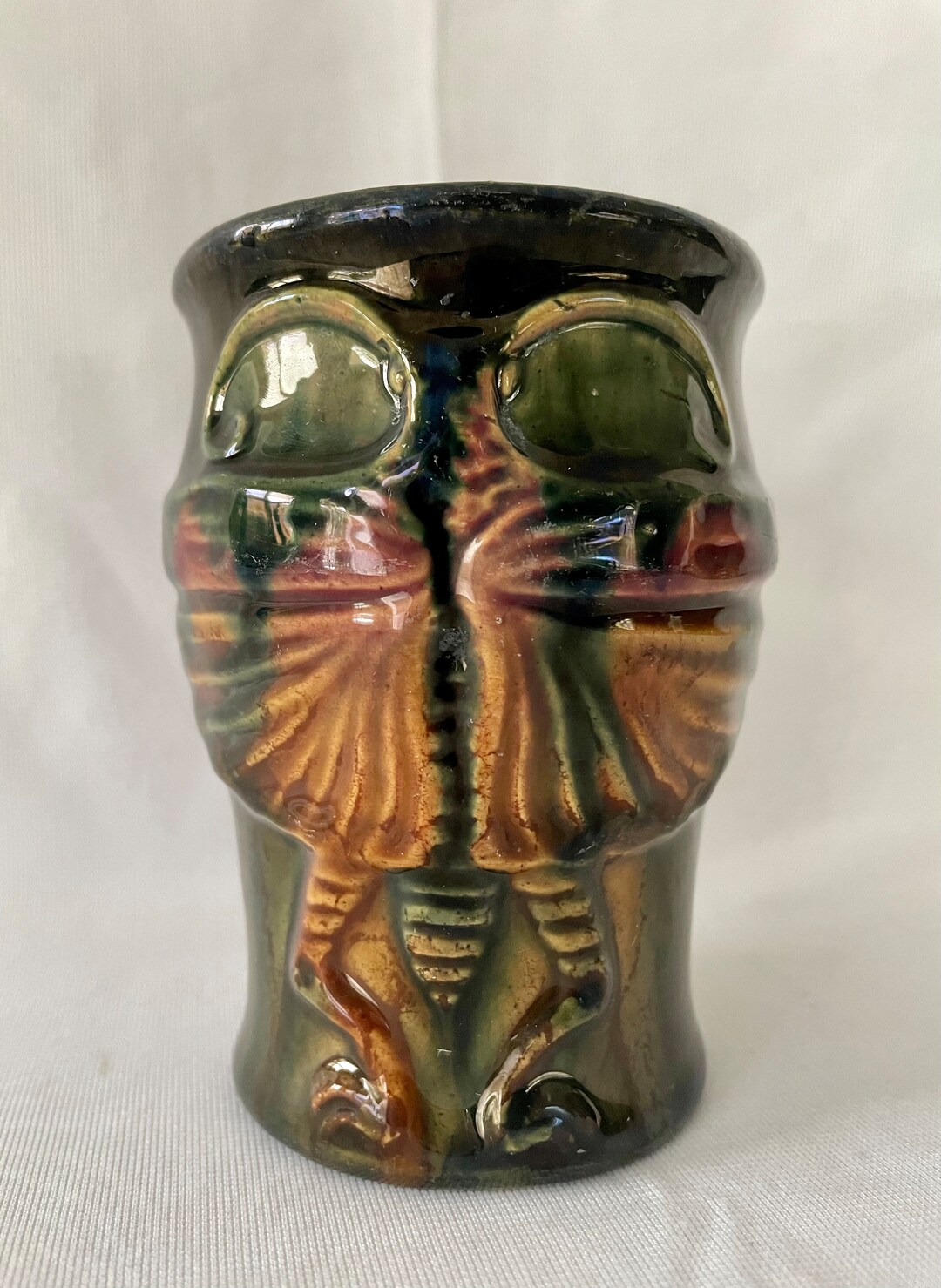 Fantastic German Arts & Crafts Movement Majolica Vase With Flying ...