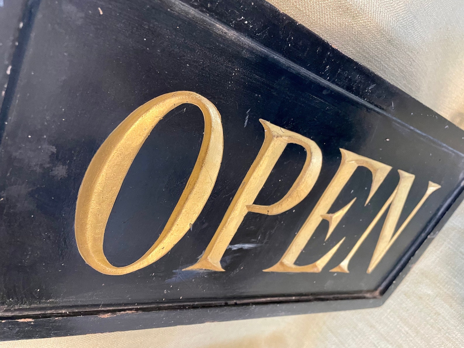 Antique Open Wood Trade Sign, Double Sided, Carved Gilded Lettering - Etsy
