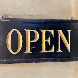 Antique Open Wood Trade Sign, Double Sided, Carved Gilded Lettering - Etsy