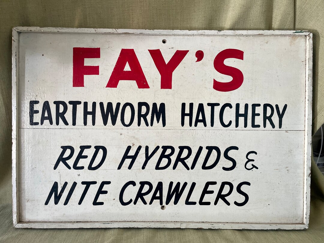 Fay’s Earthworm Hatchery Antique Wood Trade Sign, Bait Sign - Etsy