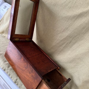 Stunning Victorian Flame Mahogany Shaving Mirror Box With Drawer - Etsy