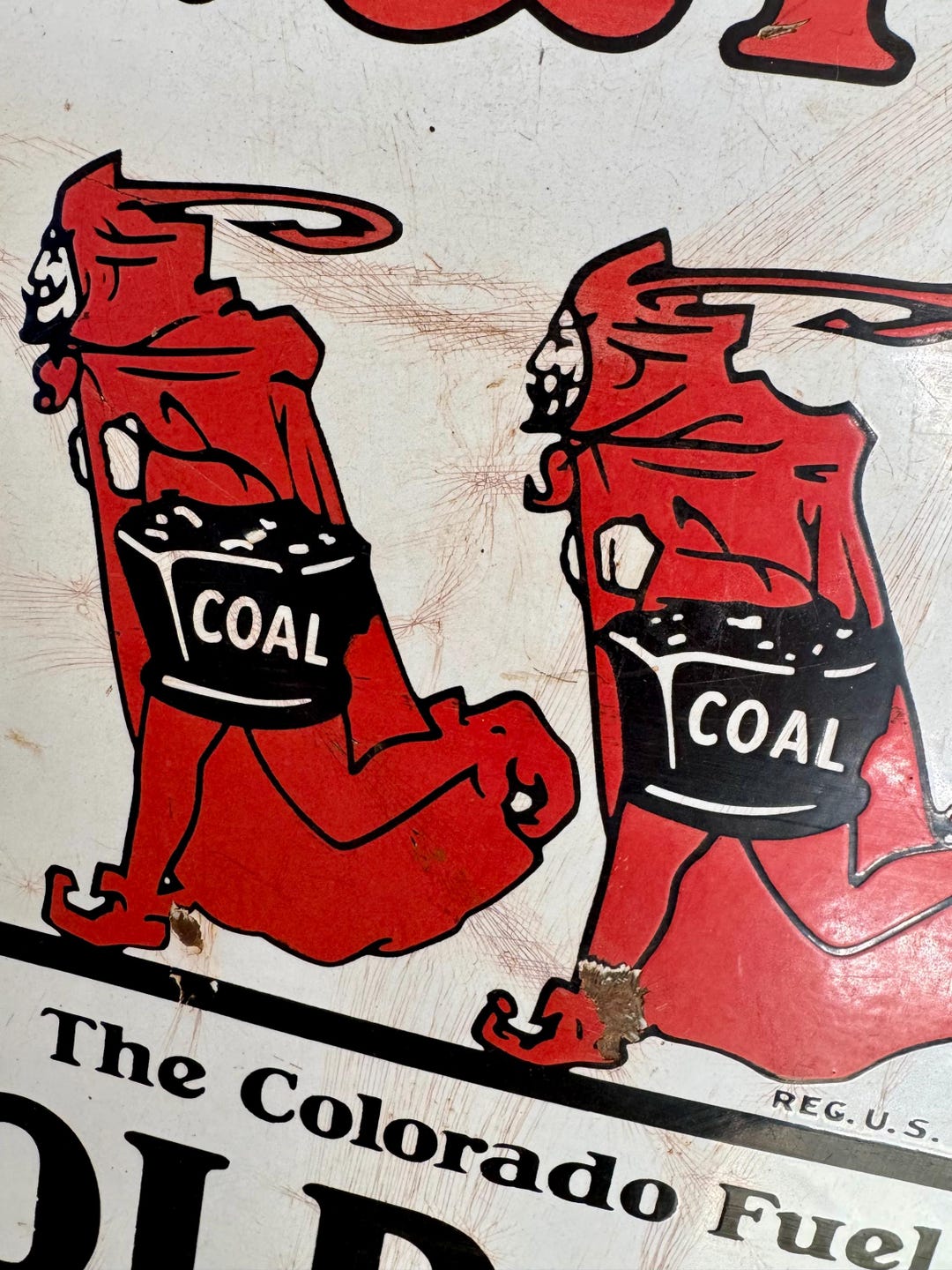 Antique Coal Sign With Devils, Porcelain Enamel, CF & I Coals - Etsy