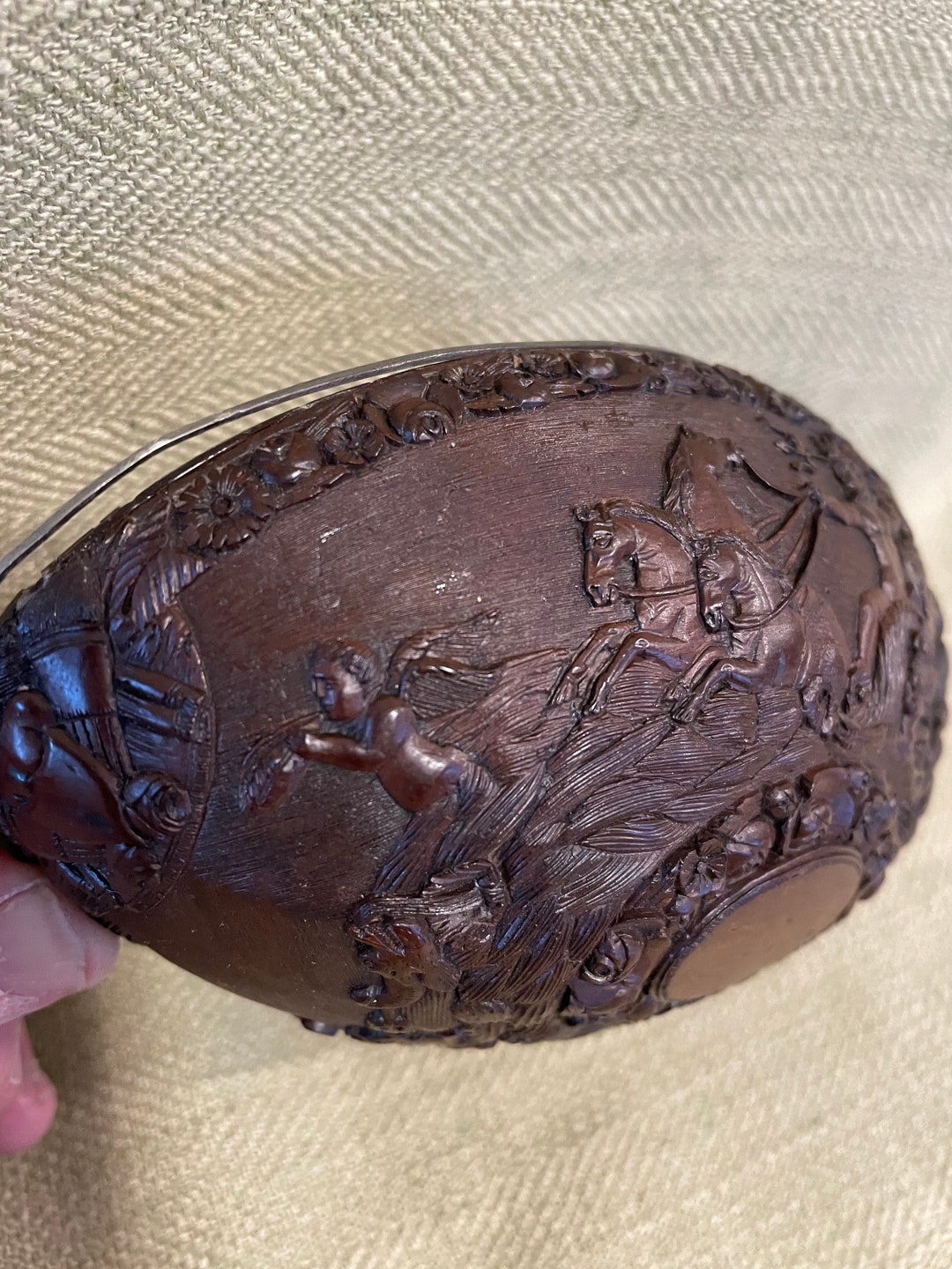 Incredible Georgian British Colonial Folk Art Carved Coconut Sailor’s ...