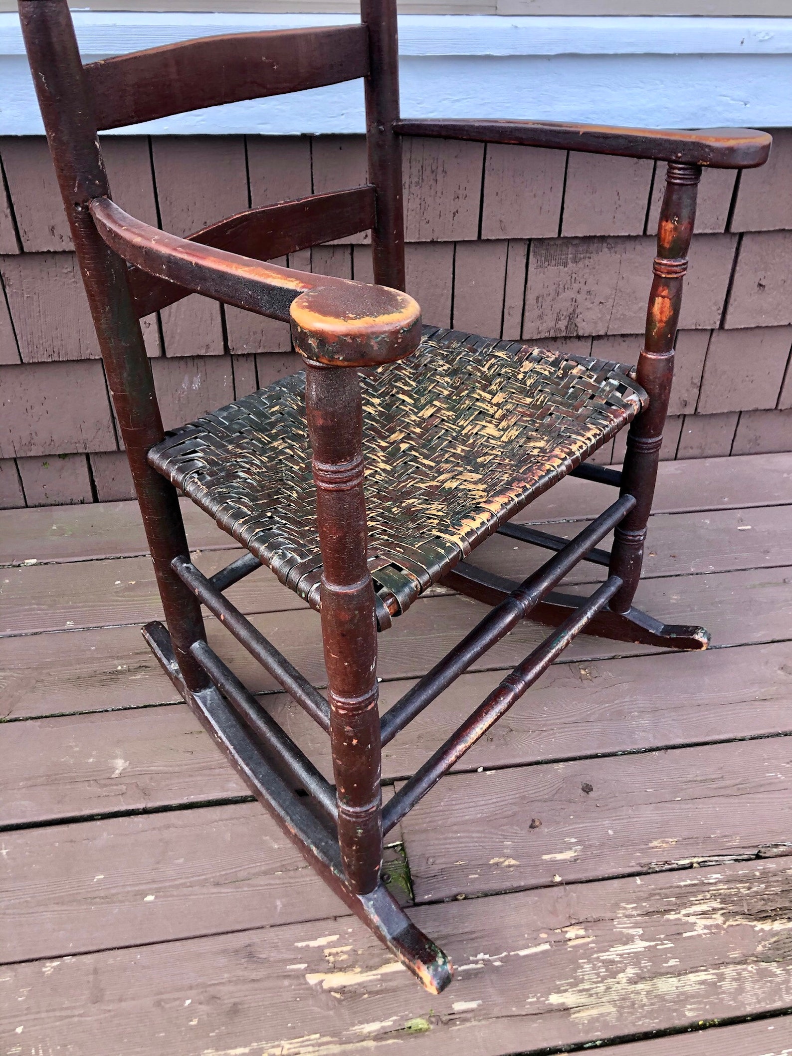 Late 18th Century Vermont Splint Seat Ladder Back Rocking | Etsy