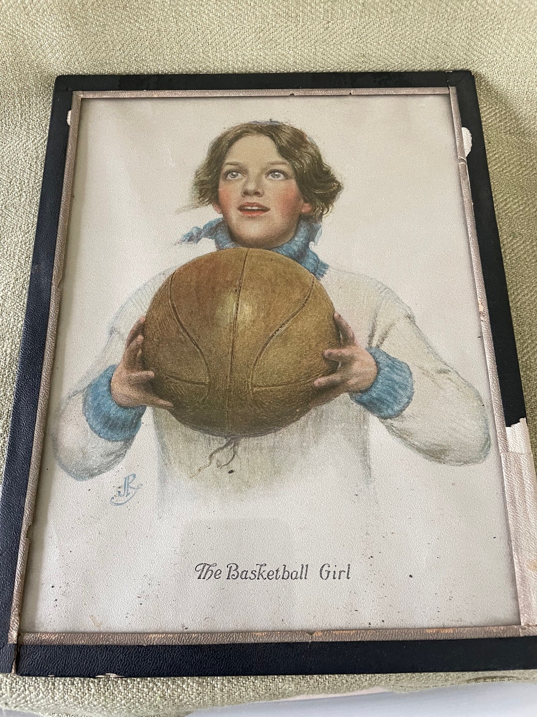 Antique Basketball Girl Illustrated Print, a Rare Womens Sport Print - Etsy