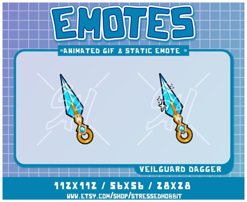 Lyrium Dagger Channel Point Emote GIF | Twitch Discord Youtube | Cute ...