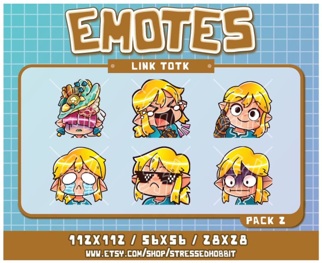 Hero Totk Emotes (6) Pack 2 | Twitch Discord Youtube | Cute Kawaii ...