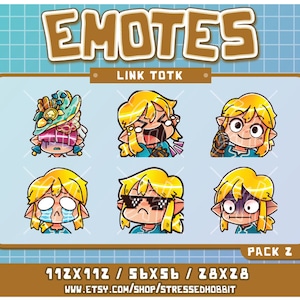 Hero Totk Emotes (6) Pack 2 | Twitch Discord Youtube | Cute Kawaii ...