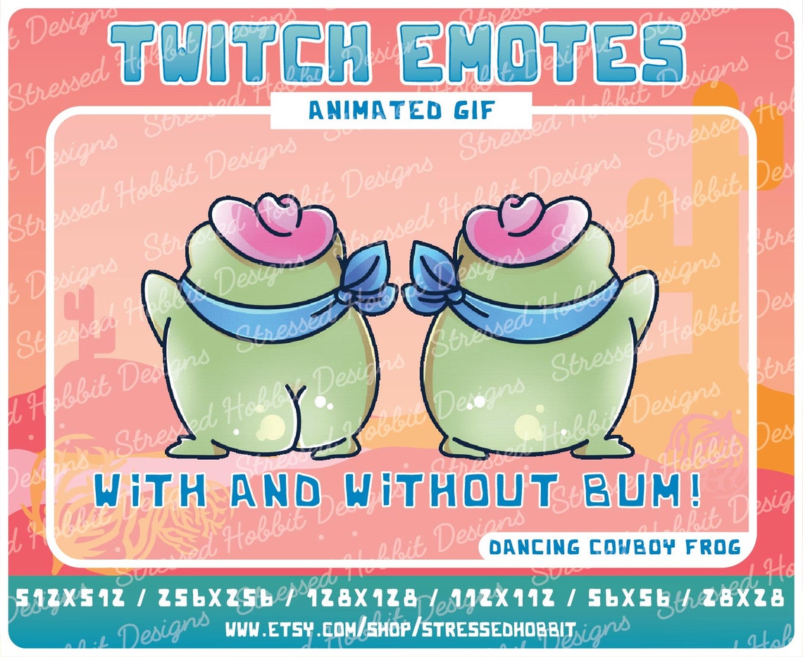 Dancing Cowboy Frog Animated Gif/emote Twitch Discord Youtube Cute ...