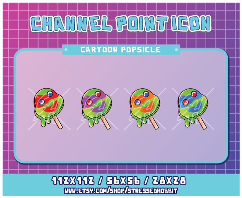 Cartoon Popsicle Trio Point Icon Emotes (3) | Twitch Discord Youtube ...