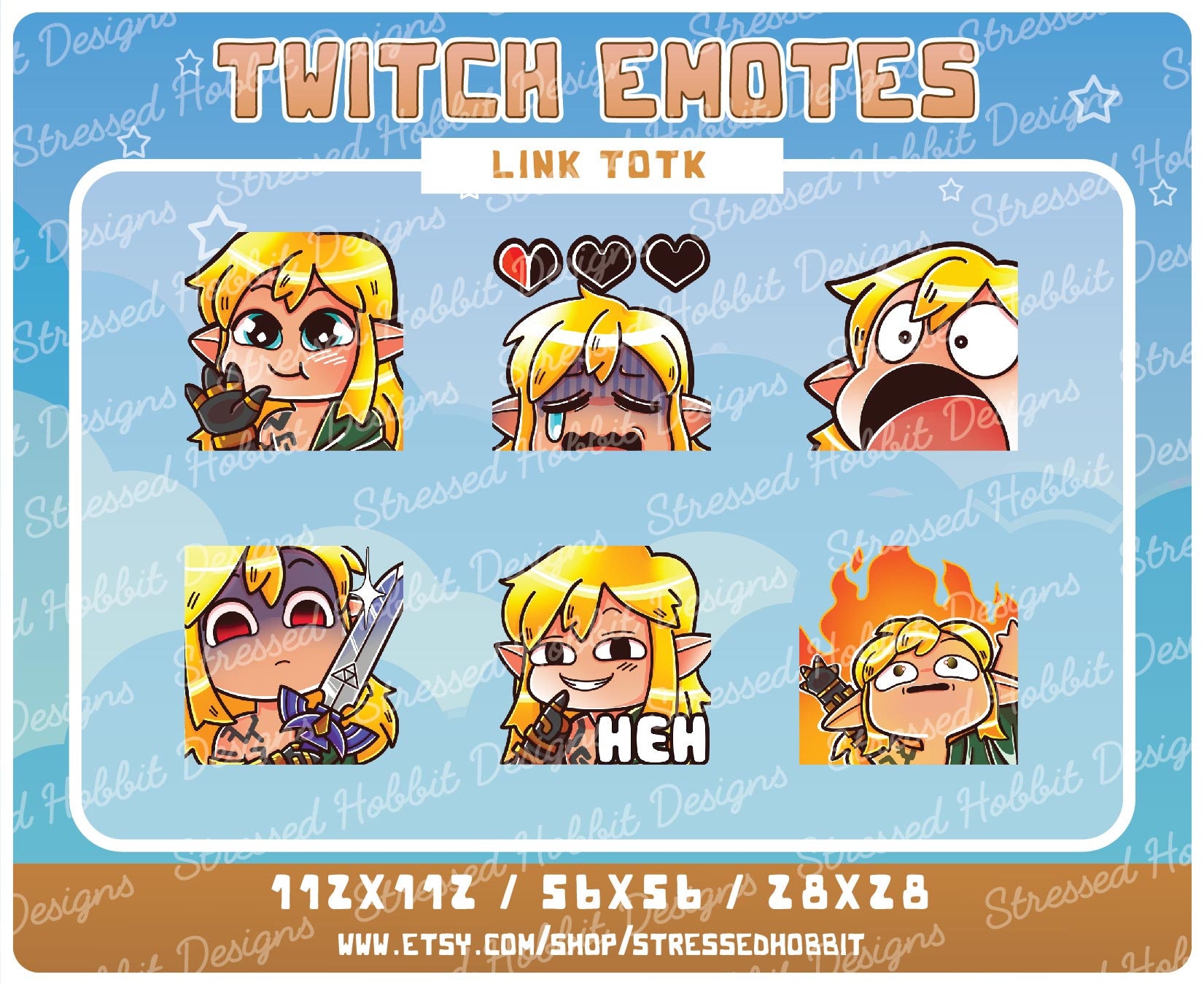 Hero Totk Emotes 6 Pack 1bonus Twitch Discord Youtube - Etsy