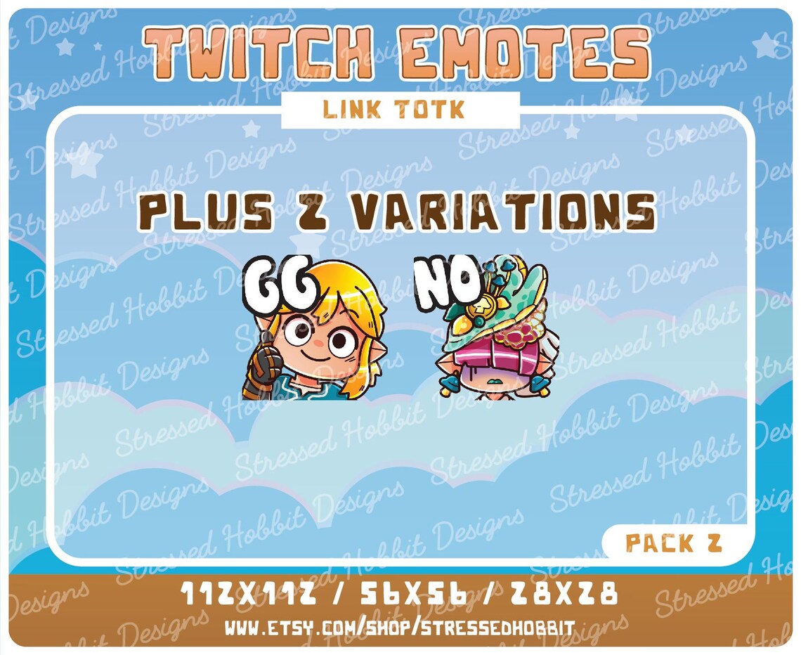 Hero Totk Emotes 6 Pack 2 Twitch Discord Youtube Cute - Etsy