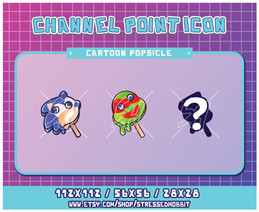 Cartoon Popsicle Trio Point Icon Emotes (3) | Twitch Discord Youtube ...