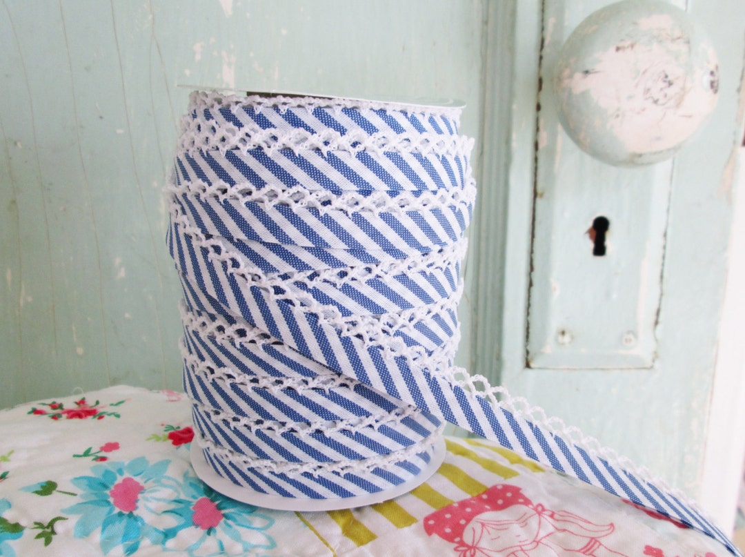 Royal Blue Stripe Quilt Binding Bias Tape (no. 111). Double Fold Bias ...