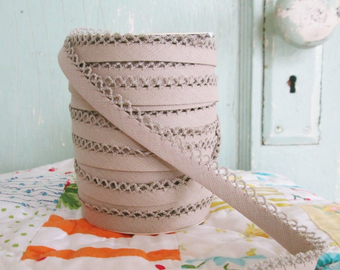 Linen Crochet Edge Double Fold Bias Tape (no. L1). Linen Bias Tape ...