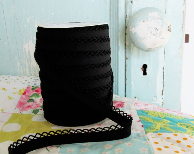 Black Crochet Edge Double Fold Bias Tape (no. 42) - Etsy