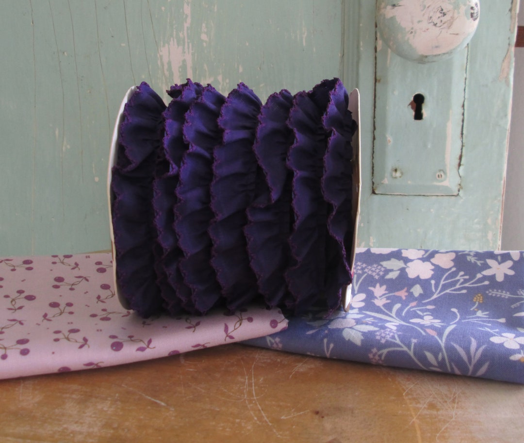 Dark Purple Crochet Edge Trim No419. Purple Ribbon. Purple Fabric Trim ...