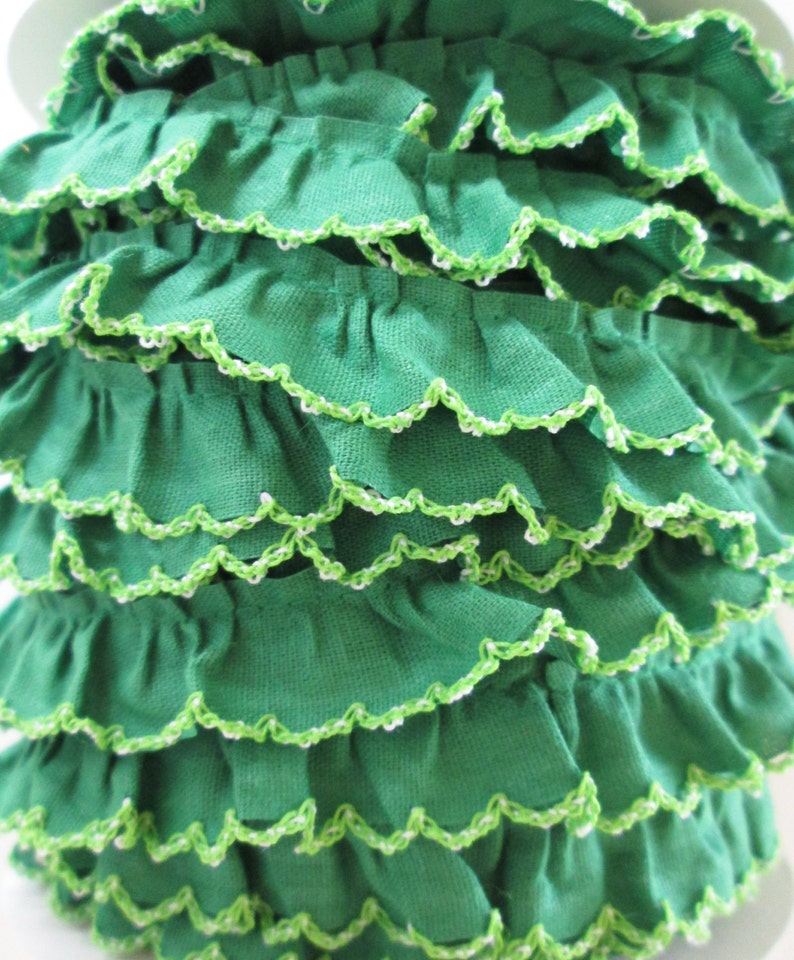 Green Crochet Edge Trim No 437. Green Ribbon. Green Fabric Trim. Green ...