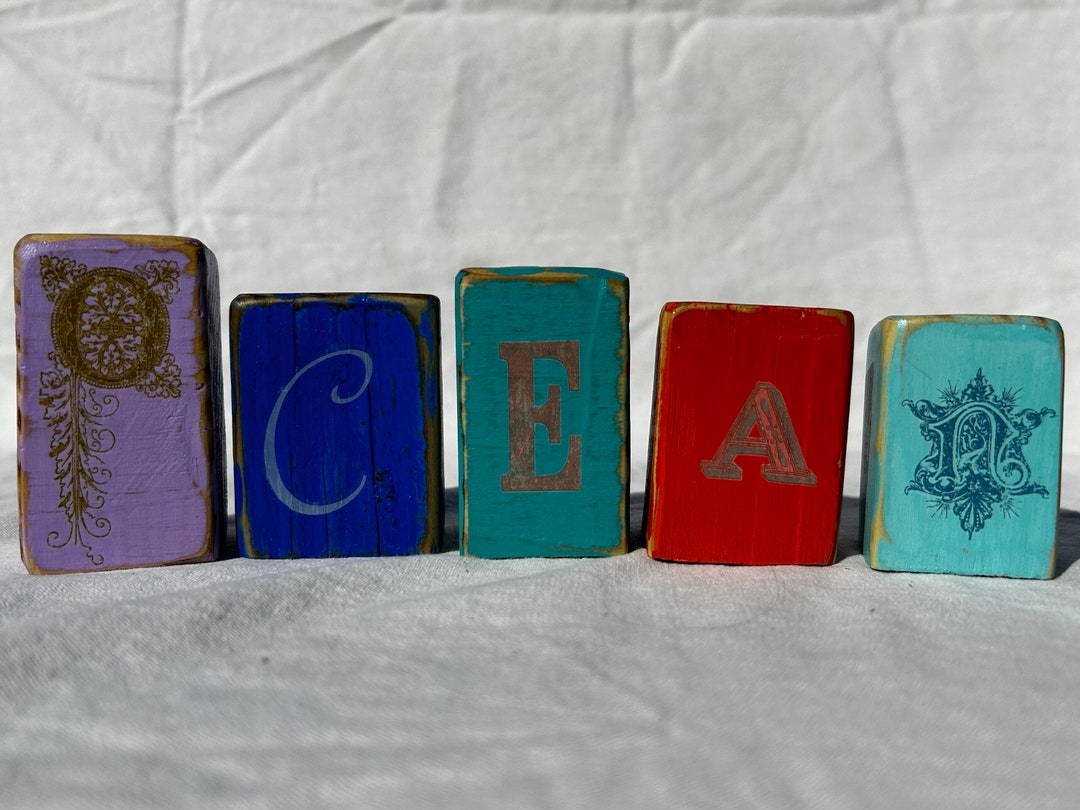 Rustic Wooden Block Letters - Etsy