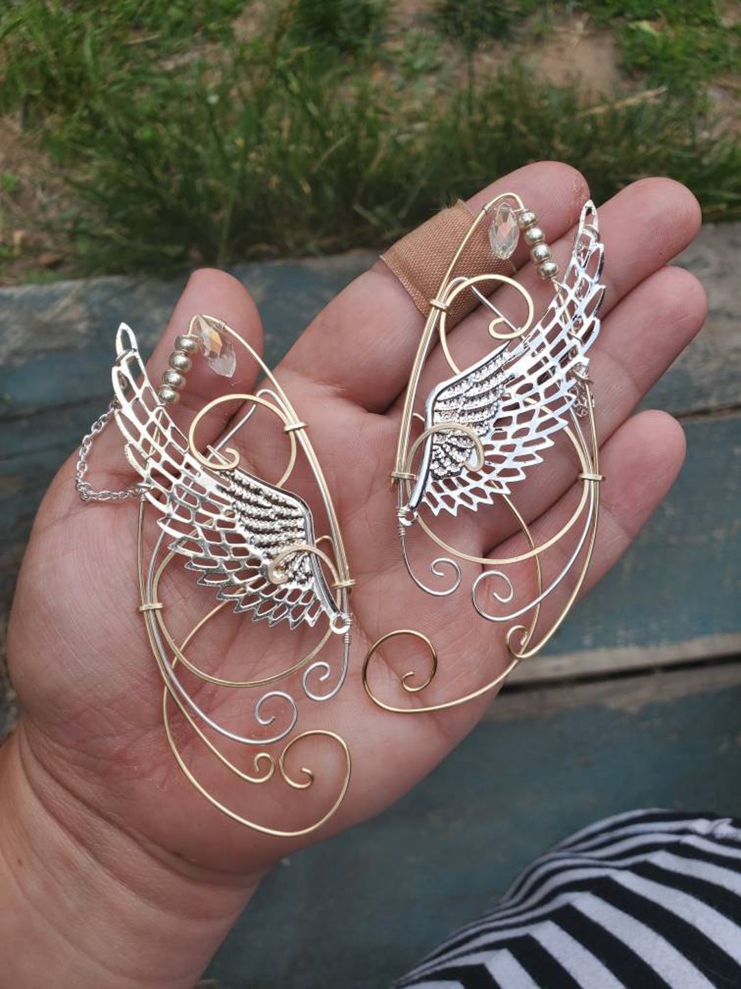 Wings Gold and Silver COLOR Elf Ear Cuff, Cosplay, Ear Cuff, Clip on ...