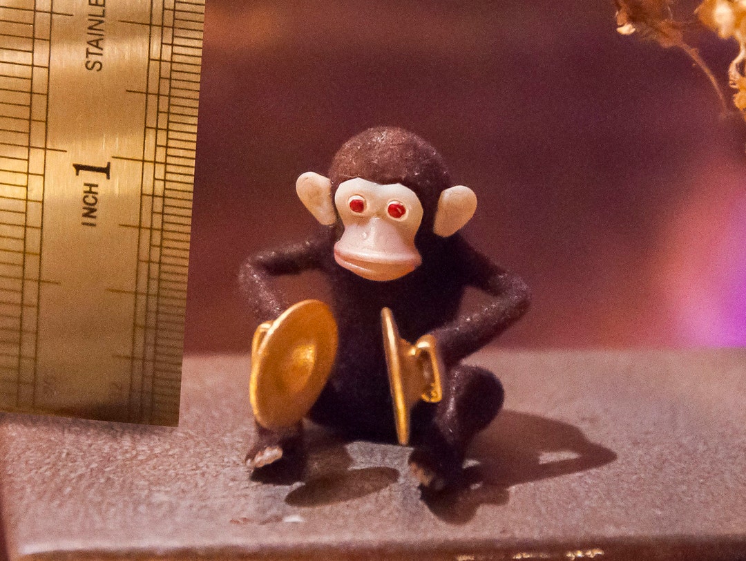 Artisan Jolly Chimp Cymbal Banging Monkey Miniature Toy. 1/12 Scale ...
