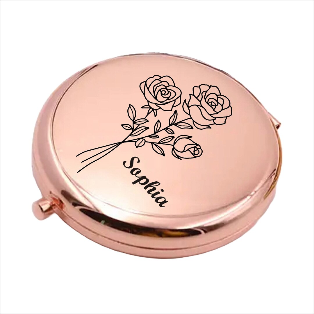 Personalized Engraved Compact Mirror Favor, Custom Pocket Mirror With ...