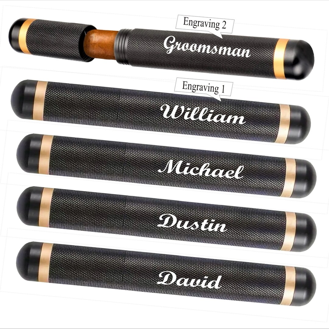 Personalized CIGAR HOLDER CASE Cigars Accessories set of Groomsmen ...