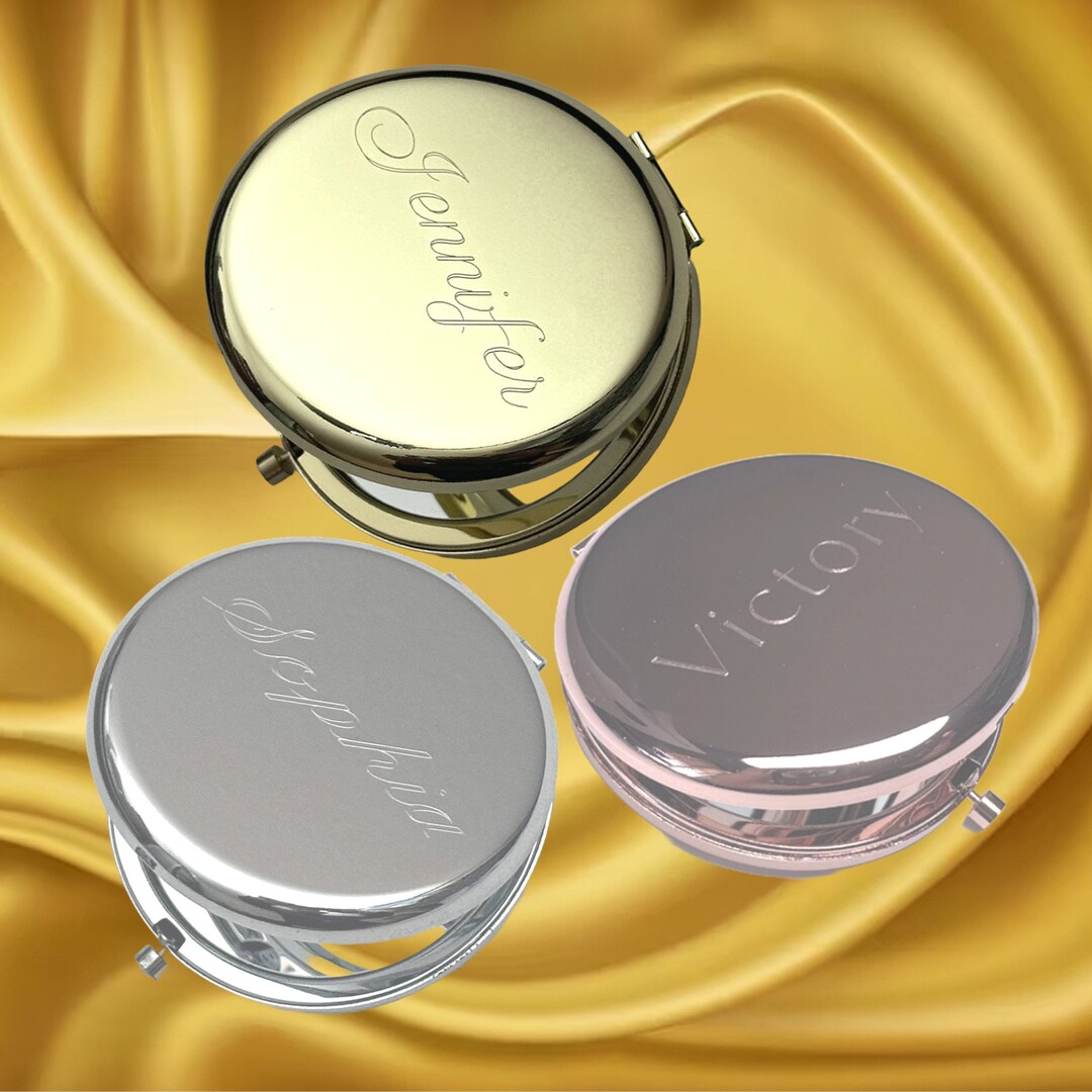 Personalized COMPACT MIRROR , Custom Engraved Pocket Mirror With Name ...