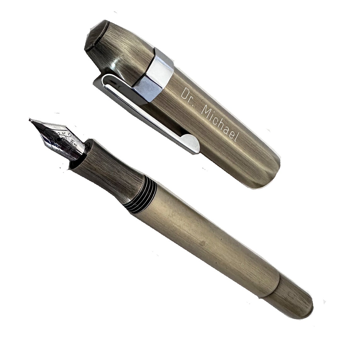 Personalized Brass Fountain Pen-custom Engraved Iridium Steel Tip ...
