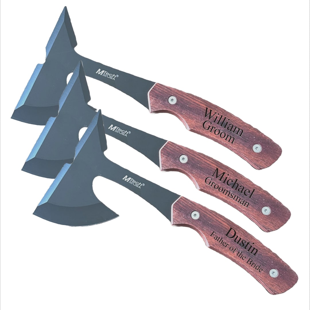 Custom Groomsmen Axes – Engraved Hatchet Gift Set – Personalized ...