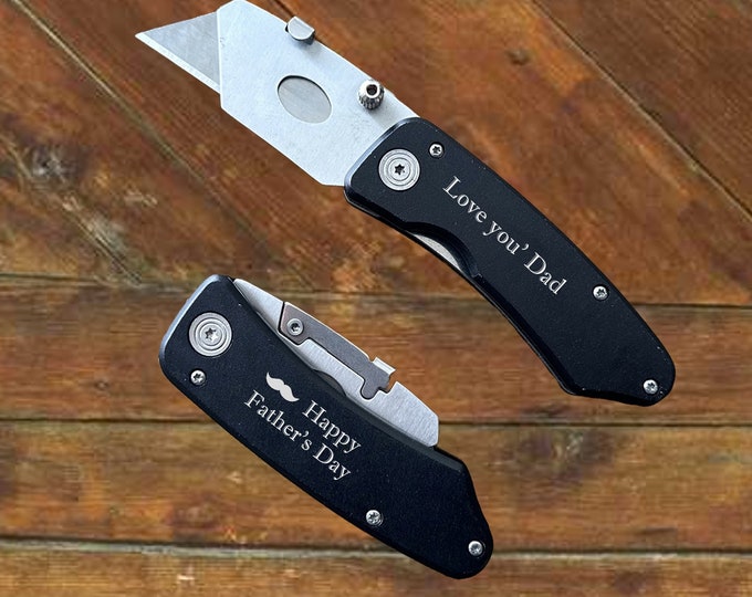 Custom Engraved Utility Pocket Knife -personalized Box Knife-gift for ...