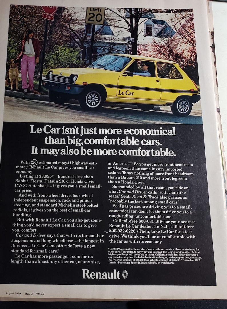 Lecar Vintage Car Ad, 1979, Vintage Ad, Renault, Vintage Magazine Ad - Etsy