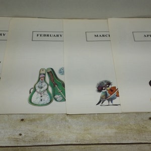 Months of the Year Paper Ephemera. 1960s Vintage Paper, Mixed Media ...