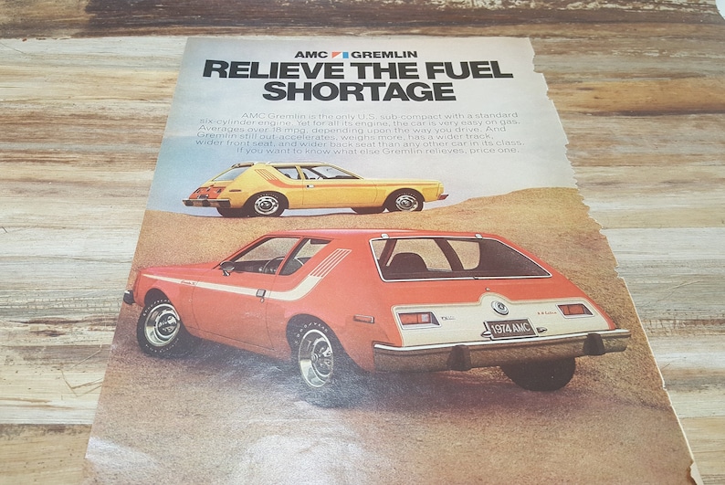 AMC Gremlin Vintage Magazine Car Ad 1974 Vintage Ad - Etsy