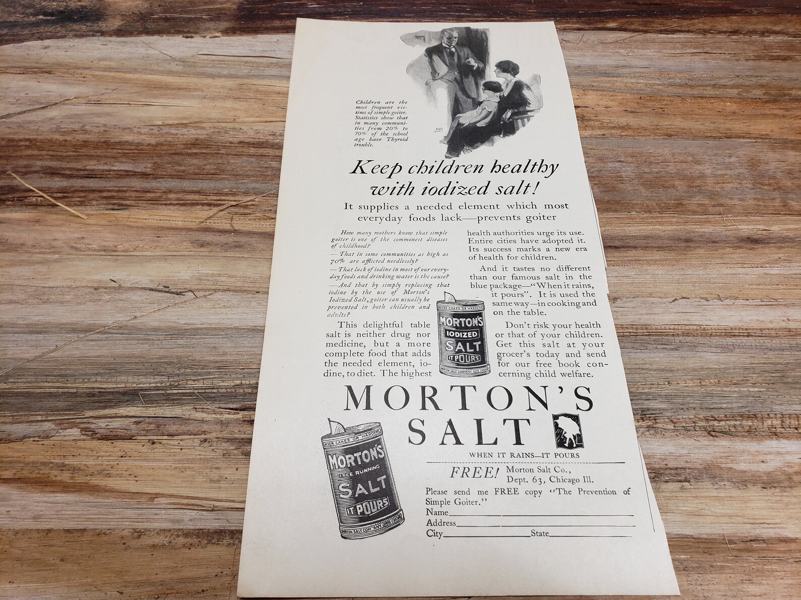 1920s Morton Salt Ad Vintage Ad 1926 Childs Life Ad Creepy - Etsy