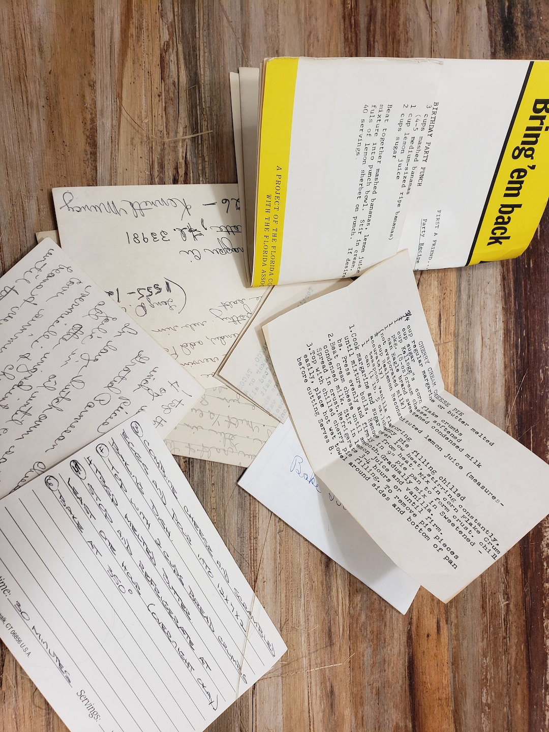 10 Handwritten and Typed Recipes, Vintage Recipes - Etsy