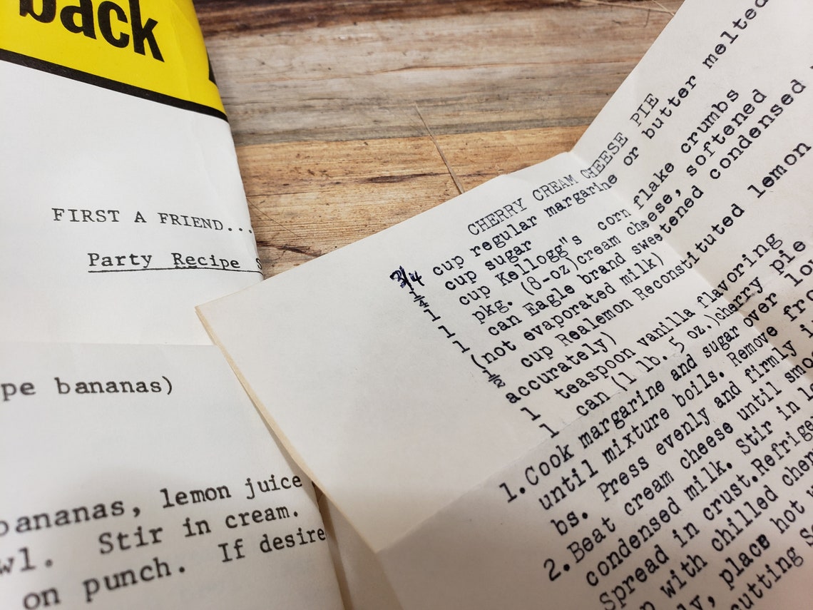 10 Handwritten and Typed Recipes Vintage Recipes - Etsy