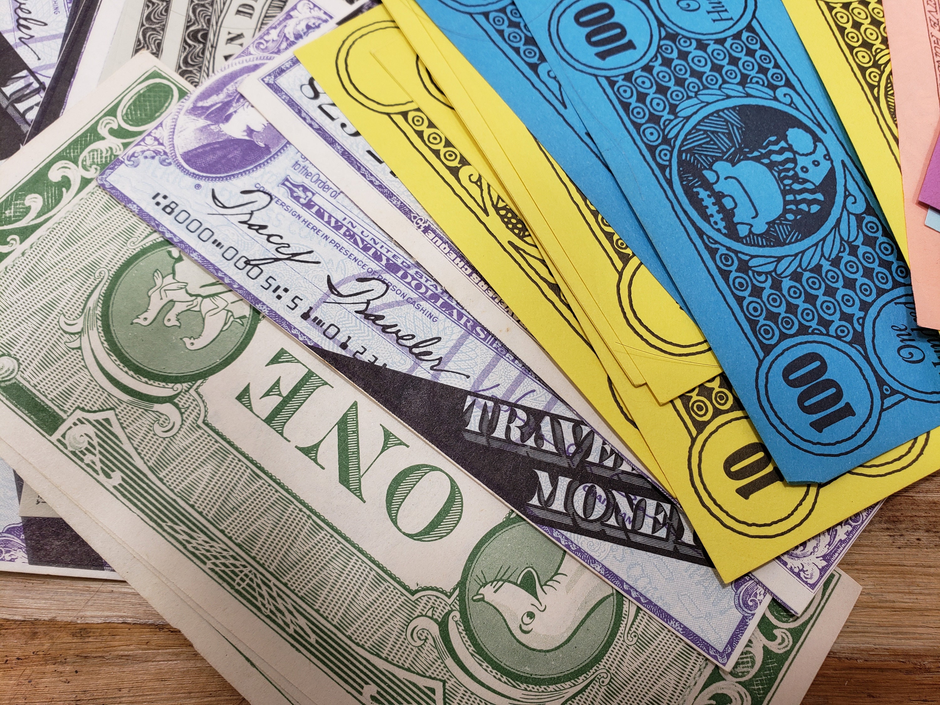 Lot of 100+ Random Play Money, 1960s-1980s, Junk Journal, Mixed Media ...