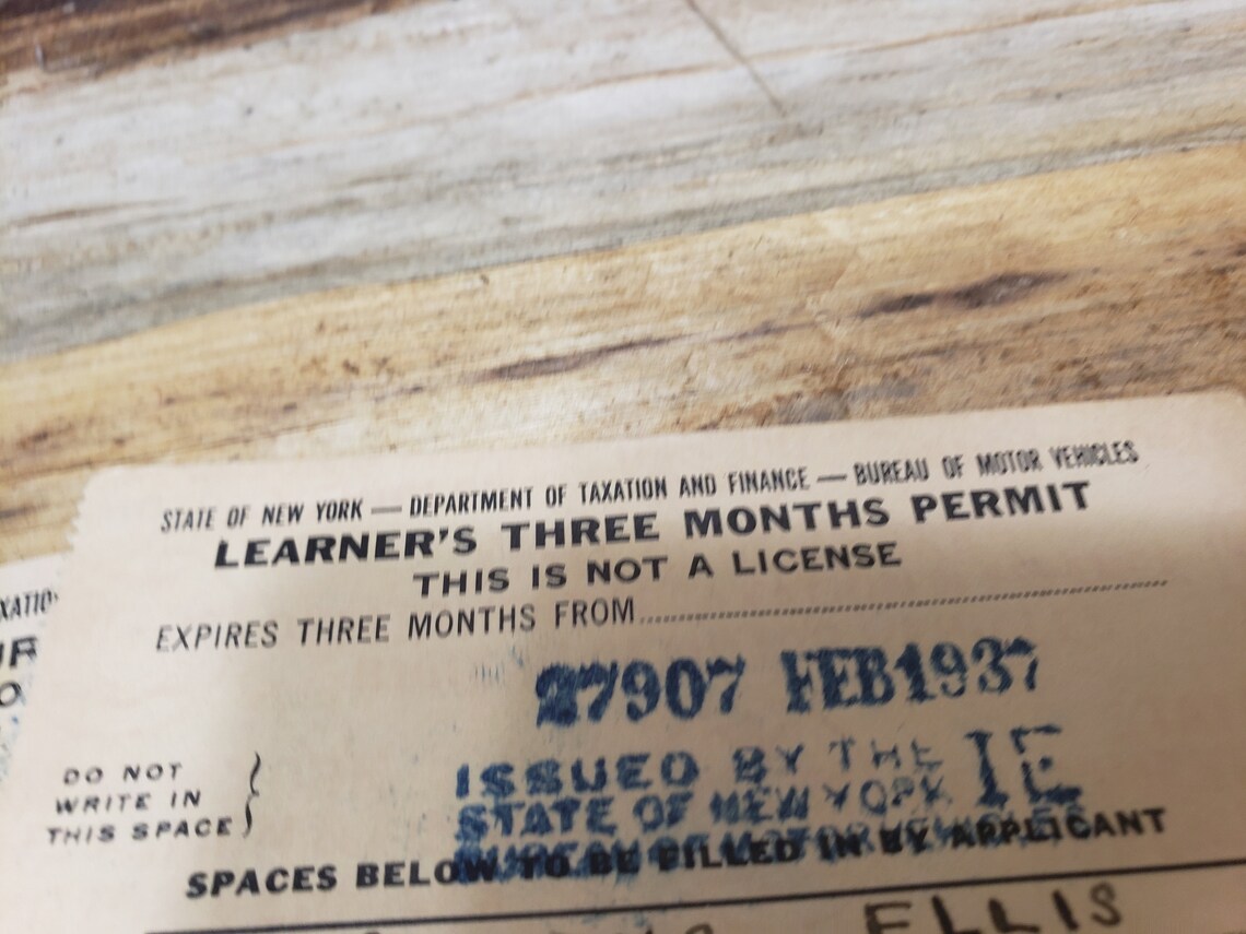 Set of Four Learners Permits From the 1920s -1930s New York Learners ...
