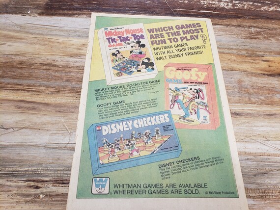 Vintage Comic Book Ad 1970 Disney Board Games Ad - Etsy