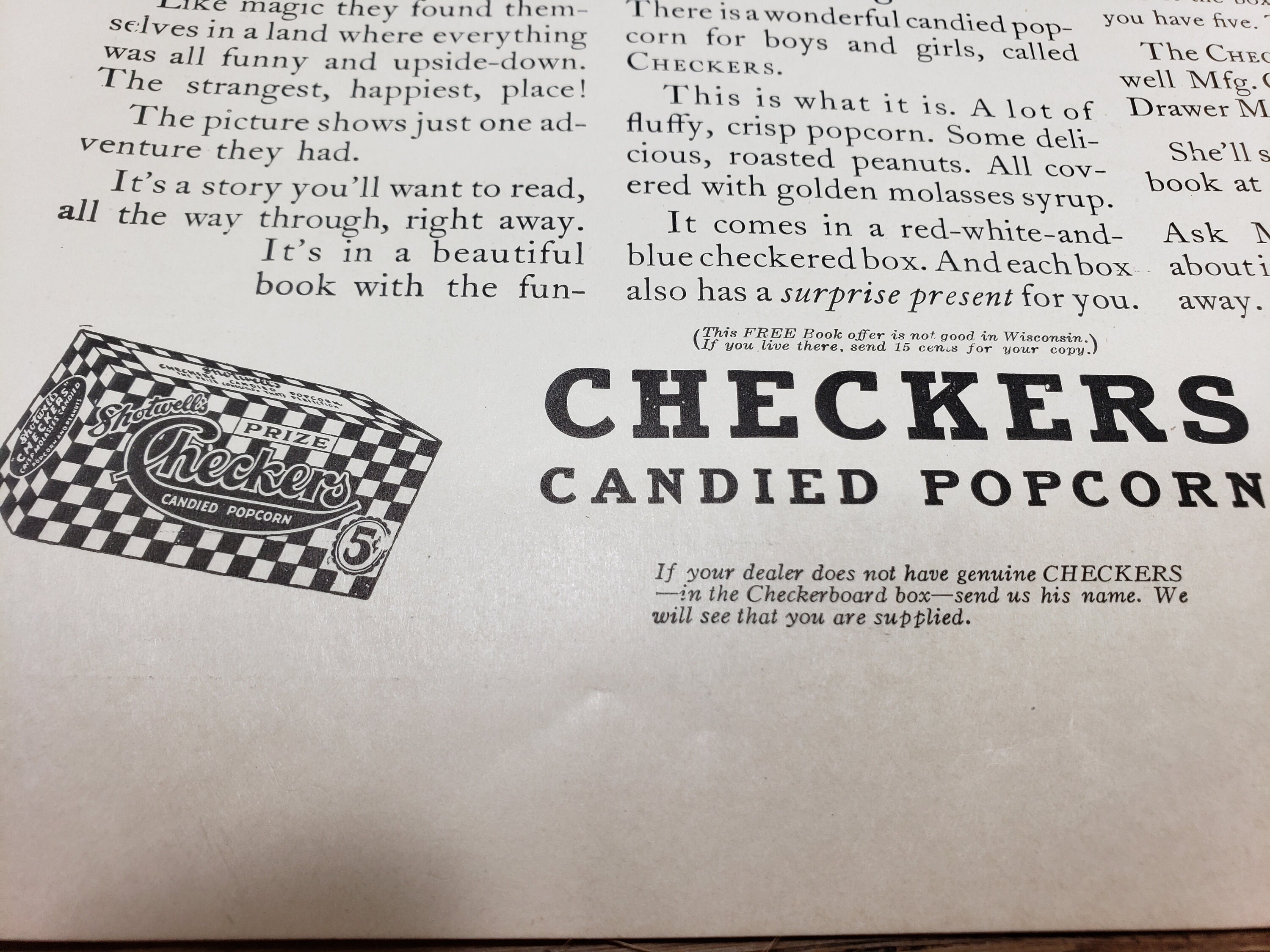 Vintage Ad From 1926, Checkers Candied Popcorn, Vintage Magazine Ad ...